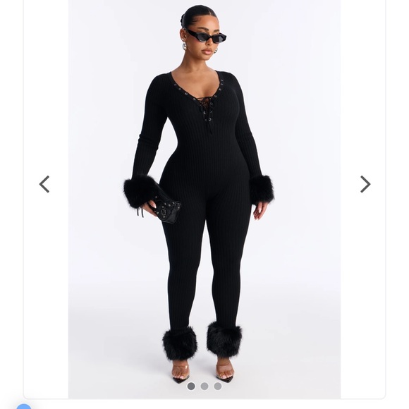 Fashion Nova | Pants & Jumpsuits | Nwts Lana Fur Trim Lace Up Long ...